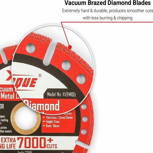 Xtorque XVBM100 100mm x 22.23mm x 1.2mm Vacuum Brazed Diamond Metal ...