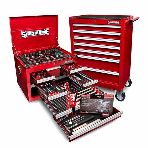 Sidchrome SCMT11404 283pce Metric & A/F 17 Drawer Tool Kit Roller Chest ...