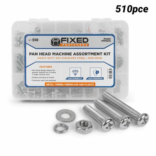 Fixed Fasteners FMS510 510pce Mixed Screws & Nut Assorted Kit