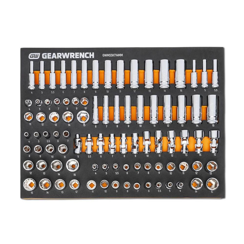 GEARWRENCH GWMSSKT14MM 89pce 1/4" Drive Master Metric Socket Set in ...