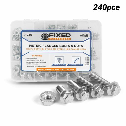 Fixed Fasteners FFMB240 240pce Heavy Duty Stainless Steel Metric ...