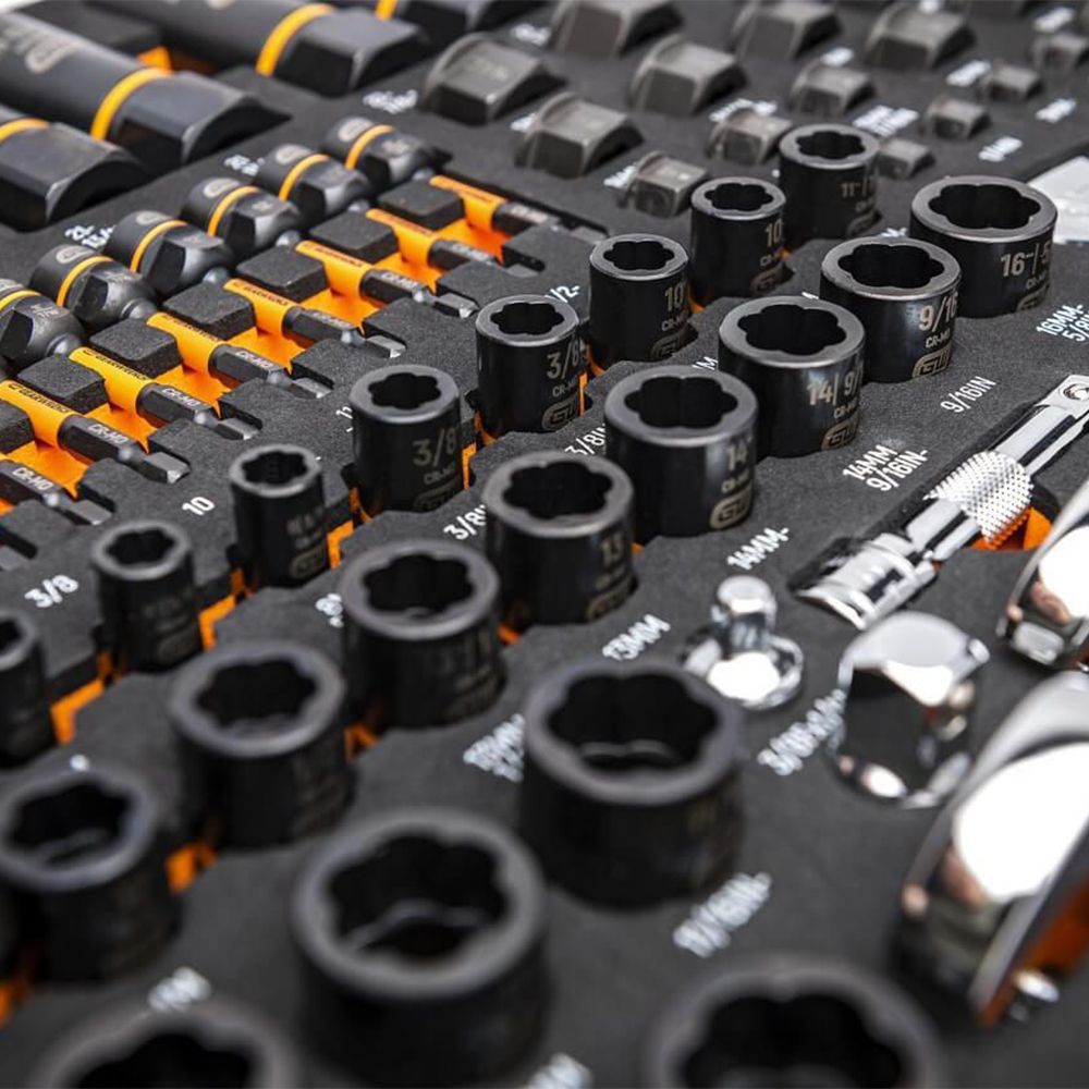 GEARWRENCH GWMSBBS02 97pce 1/4”, 3/8”, 1/2” Drive Bolt Biter™ Mechanics Tool Set in Foam Storage ...