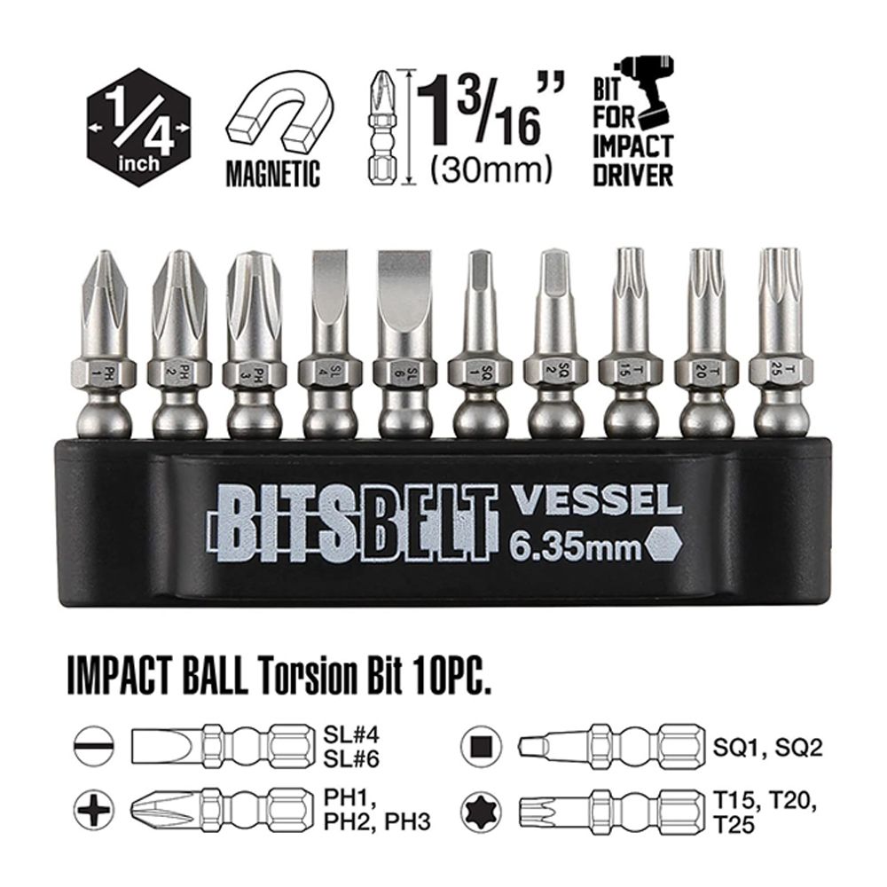 Vessel 2200MBH120K01 10pce Ball Grip Ratchet Interchangeable ...