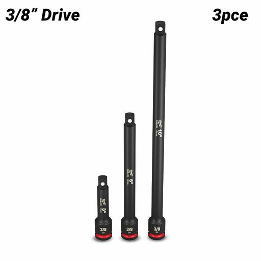 Milwaukee 49666717 3pce SHOCKWAVE 3/8" Drive Impact Socket Extension Set