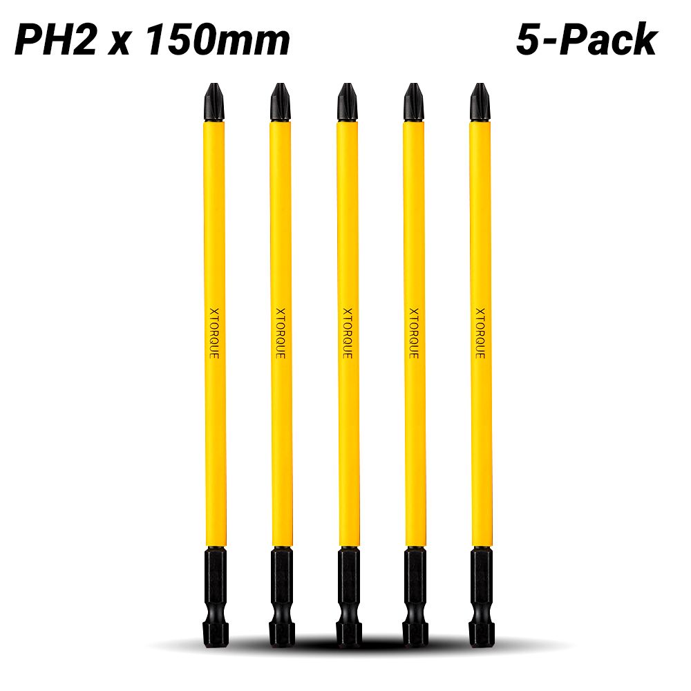 Xtorque X5TB2150 5-Pack PH2 x 150mm Insulated Tube Driver Bits