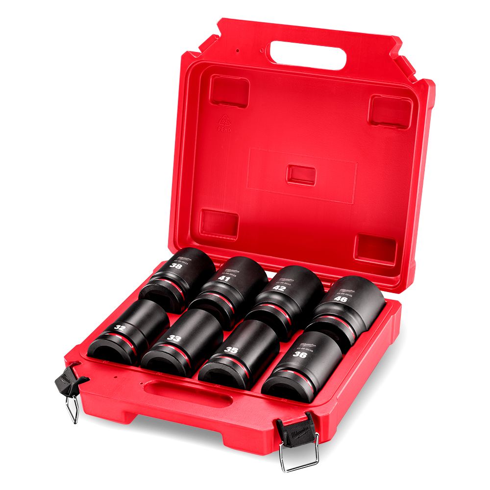 Milwaukee 49667838 8pce SHOCKWAVE 1" Drive Metric Deep Impact Socket Set