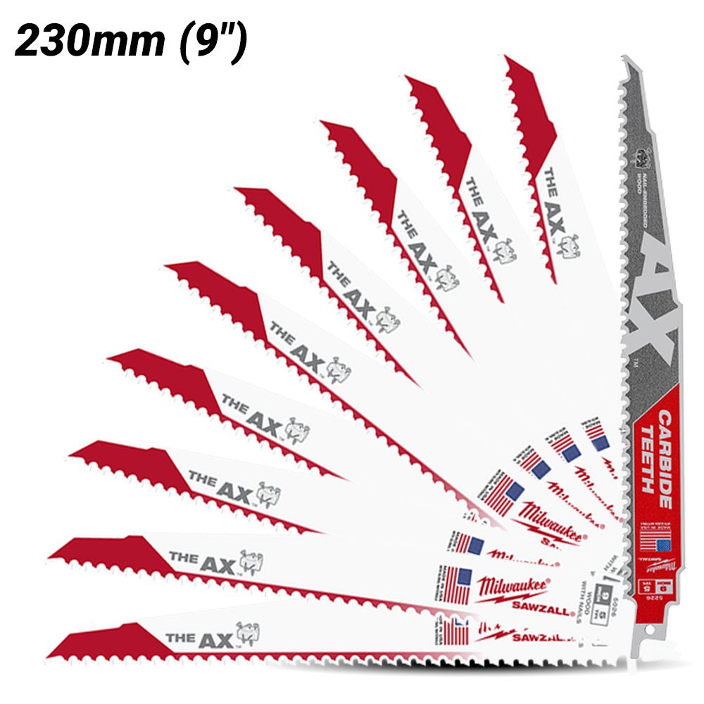 Milwaukee 48001026 10 x The Ax™ SAWZALL® 230mm (9") 5TPI Reciprocating ...