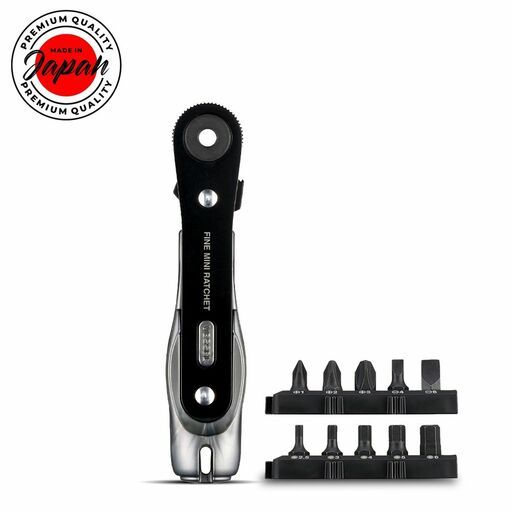 Vessel TD-25 Ultra Thin Fine Mini Ratchet Screwdriver Straight With 10 ...