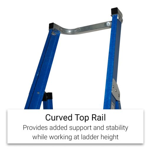 Climbrite CSTEP3 0.9m 3 Step FibreGlass Platform Ladder on Wheels