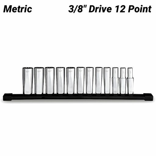 Milwaukee 48229521 12pce 3/8" Drive 12 Point Deep Metric Socket Set