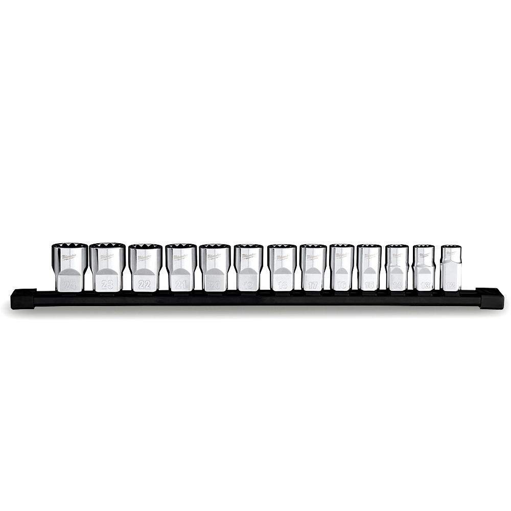 Milwaukee 48229522 13pce 1/2" Drive 12 Point Metric Socket Set