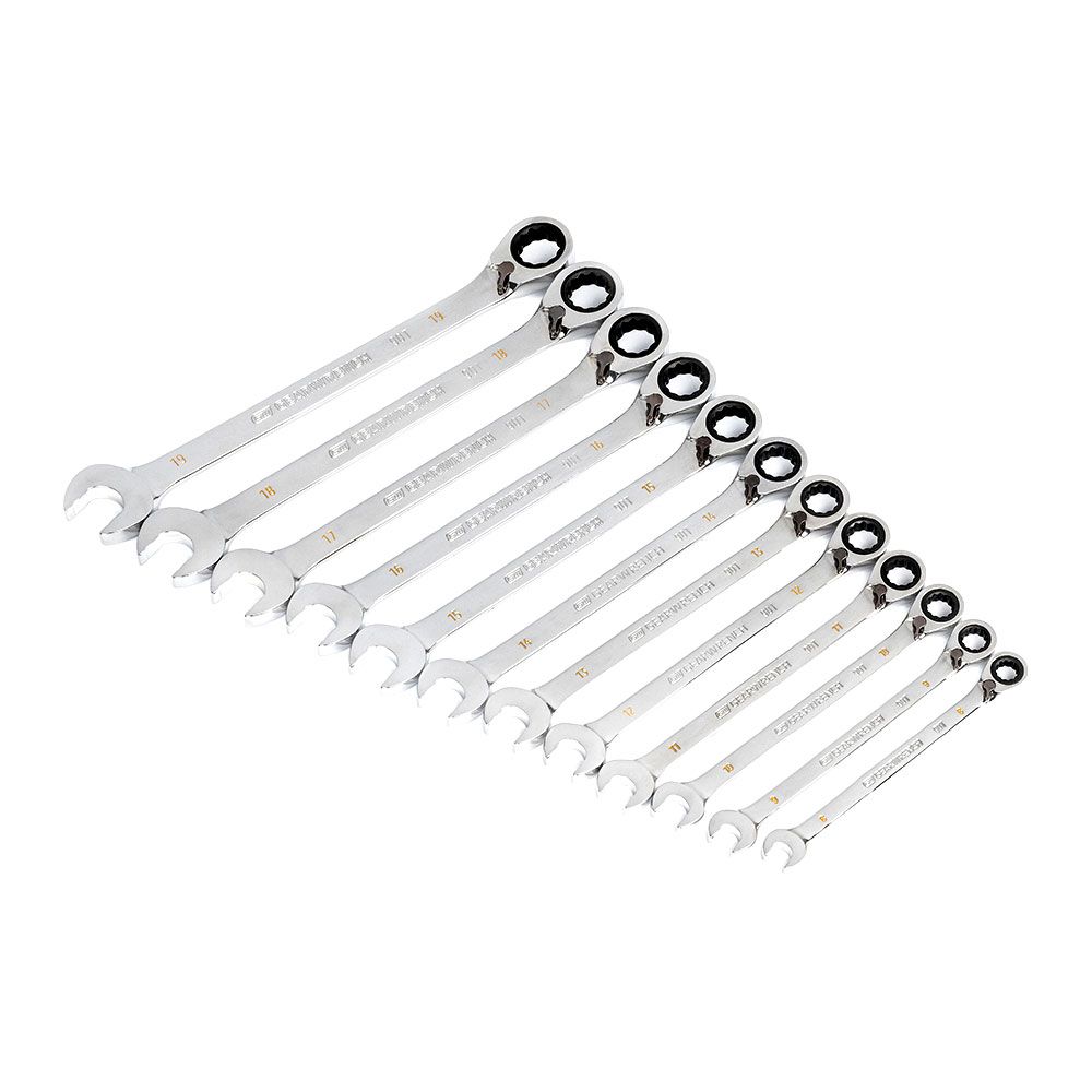 GEARWRENCH 86627 12pce 90-Tooth 12 Point Metric Reversible Ratcheting ...