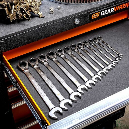 GEARWRENCH 86627 12pce 90-Tooth 12 Point Metric Reversible Ratcheting ...