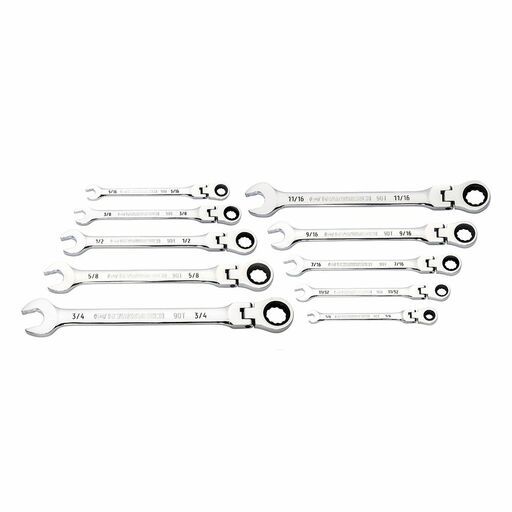 GEARWRENCH 86758 10pce 90-Tooth 12 Point Flex Head Ratcheting ...