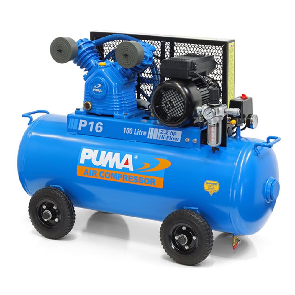 PUMA Air Compressor PU P16-100L 240V 240V 2.2HP 1225RPM 240L/Min ...