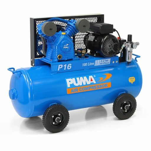 PUMA Air Compressor PU P16-100L 240V 240V 2.2HP 1225RPM 240L/Min ...