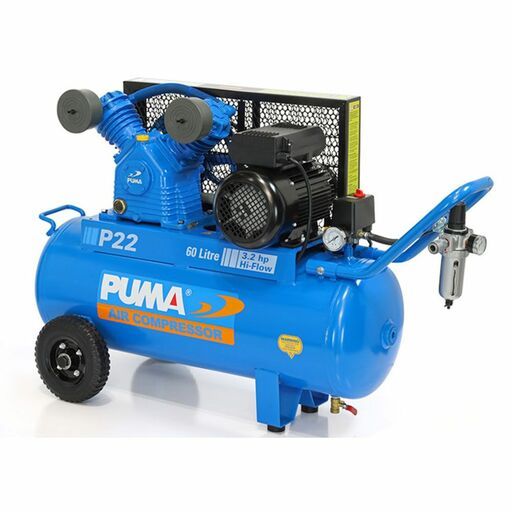 PUMA Air Compressor PU P22-60L 240V 240V 3.2HP 1080RPM 350L/Min ...