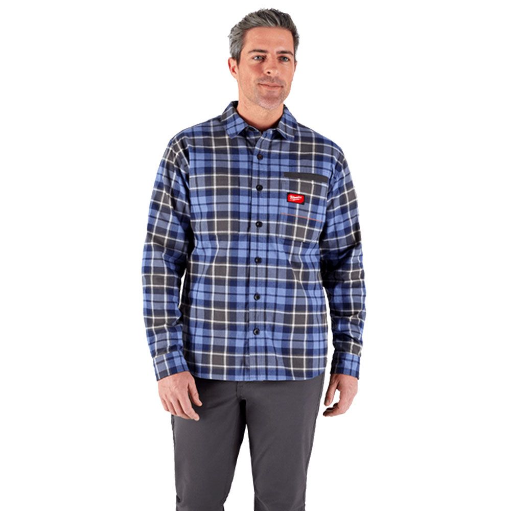 Milwaukee M551U GRIDIRON Flannel Shirt Blue - S - 3XL