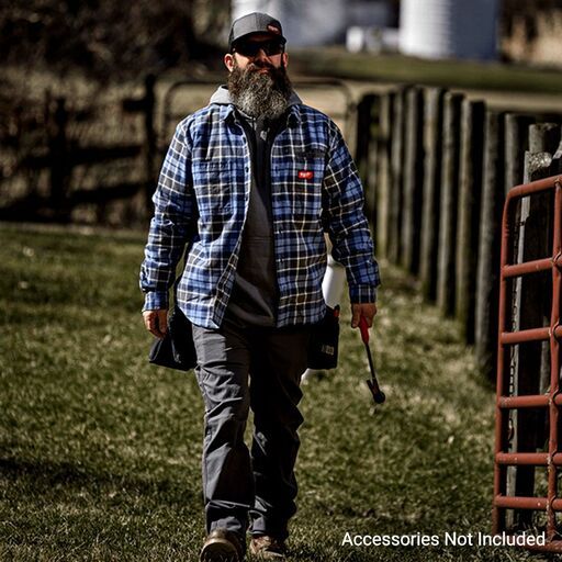 Milwaukee M551U GRIDIRON Flannel Shirt Blue - S - 3XL