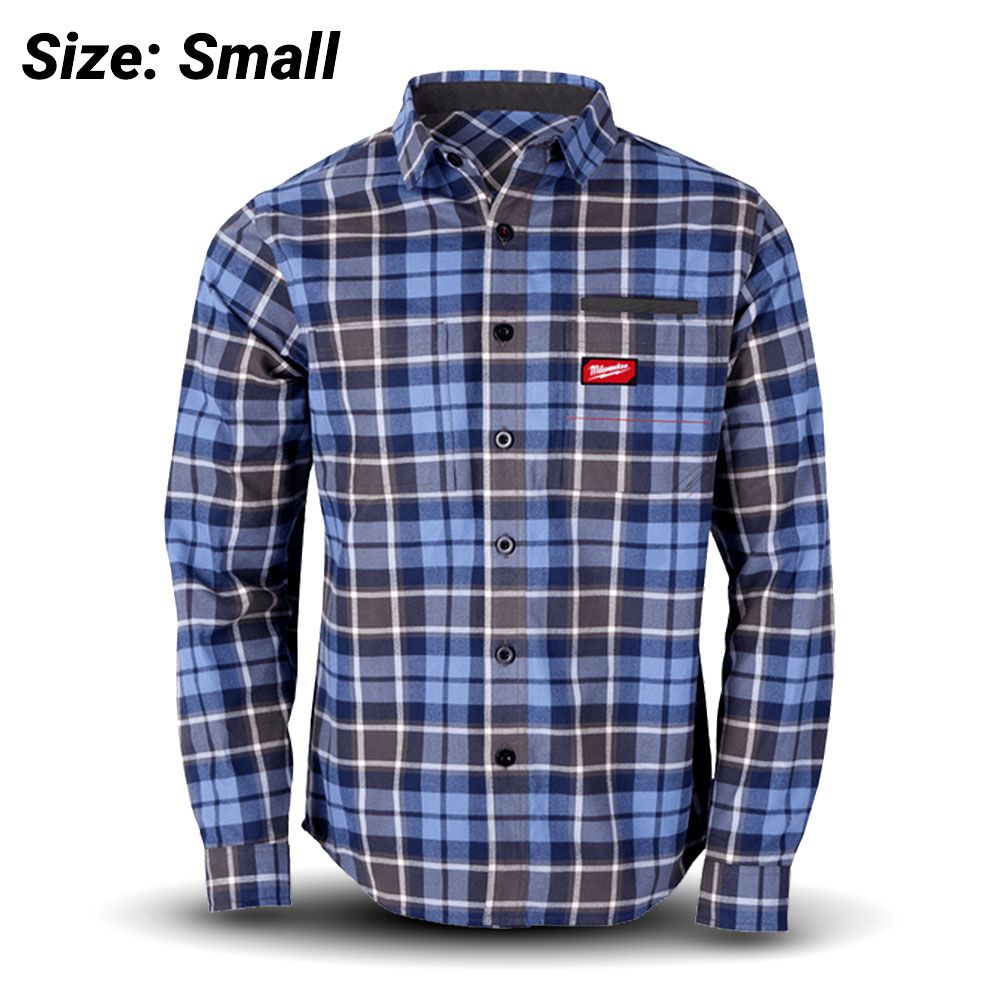 Milwaukee M551U GRIDIRON Flannel Shirt Blue - S - 3XL