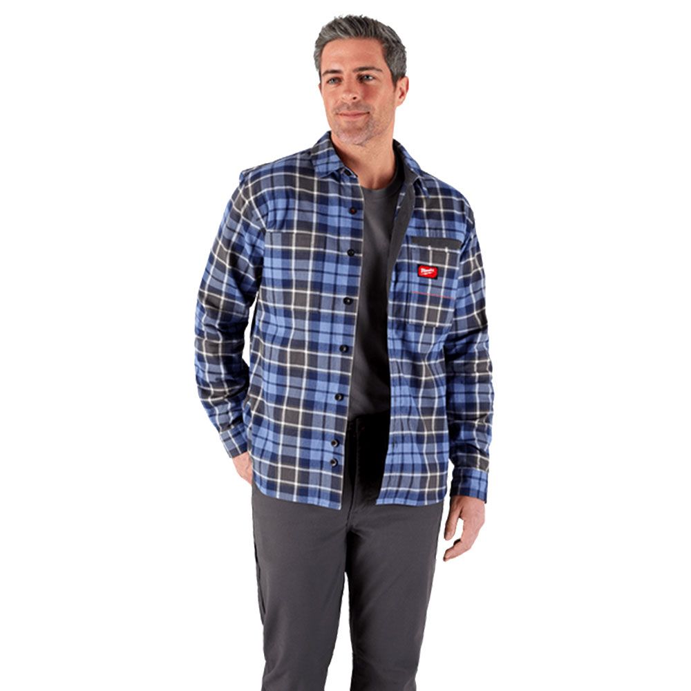 Milwaukee M551U GRIDIRON Flannel Shirt Blue - S - 3XL