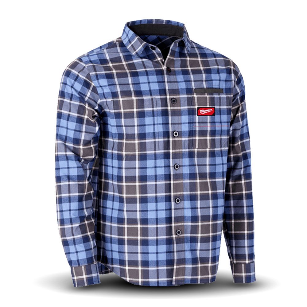 Milwaukee M551U GRIDIRON Flannel Shirt Blue - S - 3XL