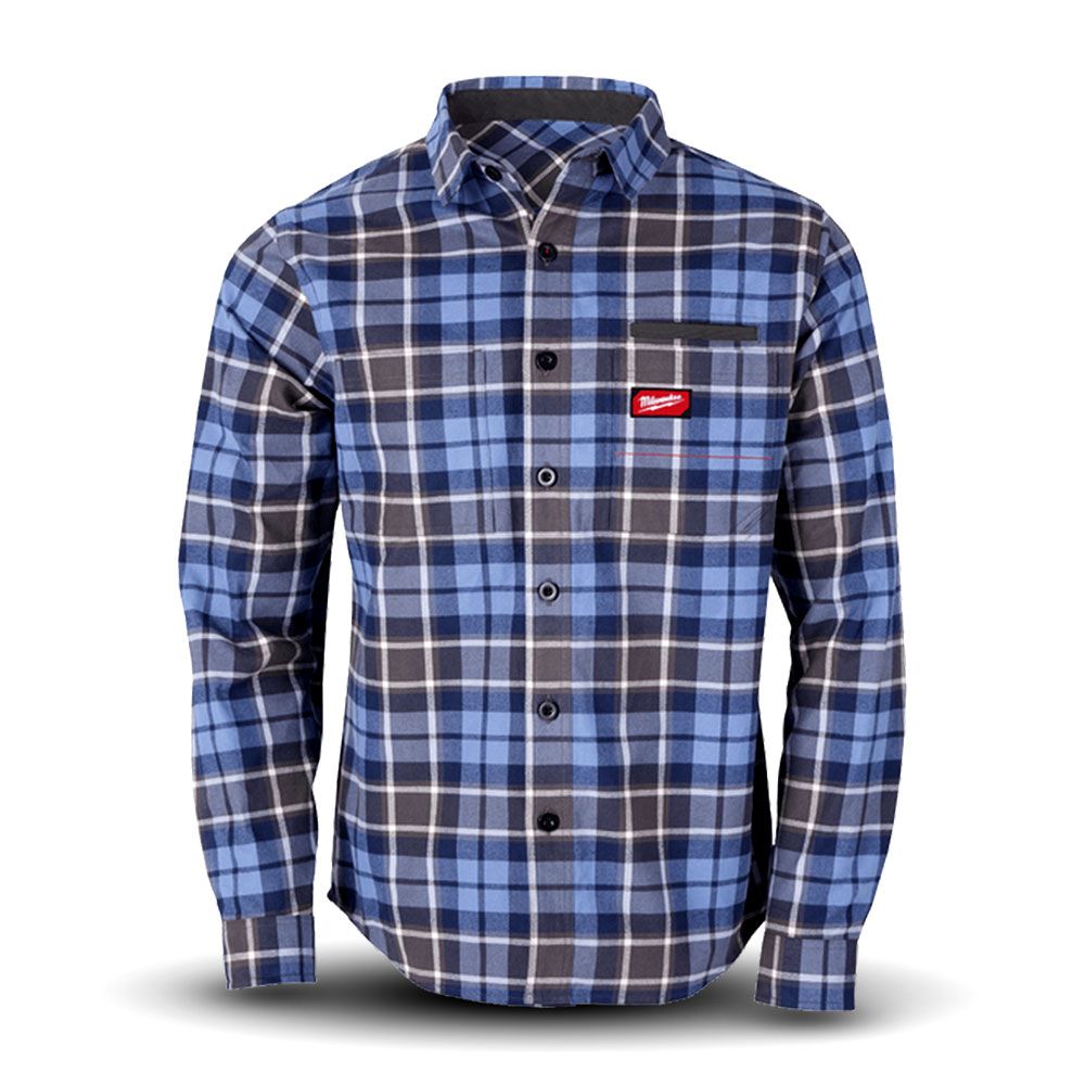 Milwaukee M551U GRIDIRON Flannel Shirt Blue - S - 3XL