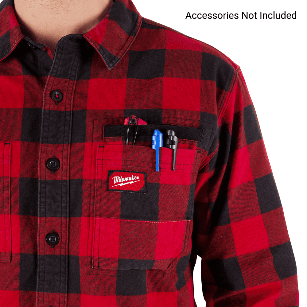 Milwaukee M551R GRIDIRON Flannel Shirt Red - S - 3XL