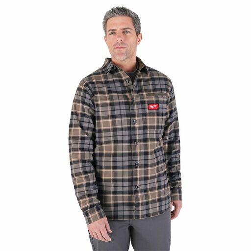 Milwaukee M551G GRIDIRON Flannel Shirt Grey - S - 3XL