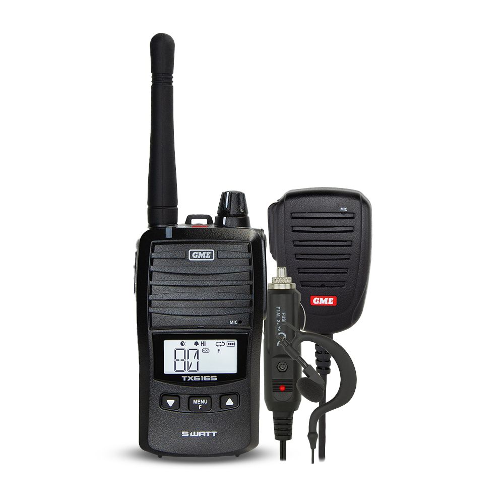 GME TX6165 5/1 Watt IP67 UHF CB Handheld Radio Including Accessories ...