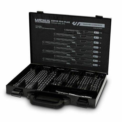 MAGNUS MHD50 50pcs 2 Cutter SDS Plus Hammer Drill Bit Set