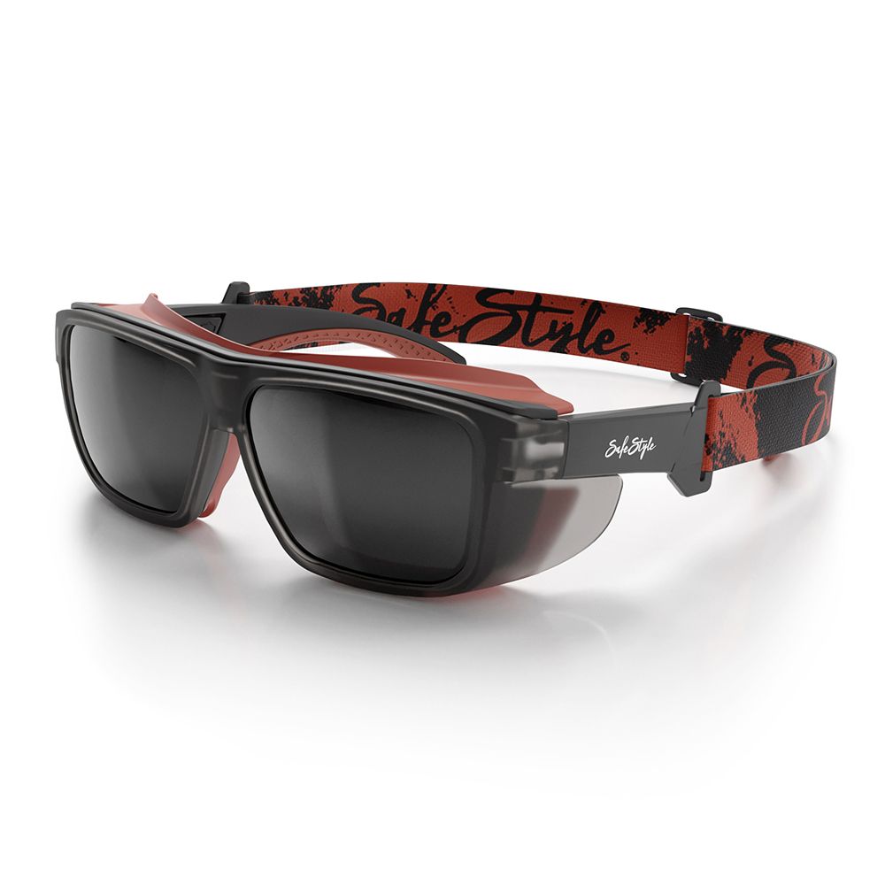 SafeStyle SPCO1-0001 Converts Matte Graphite Red Frame Grey Polarised Lens