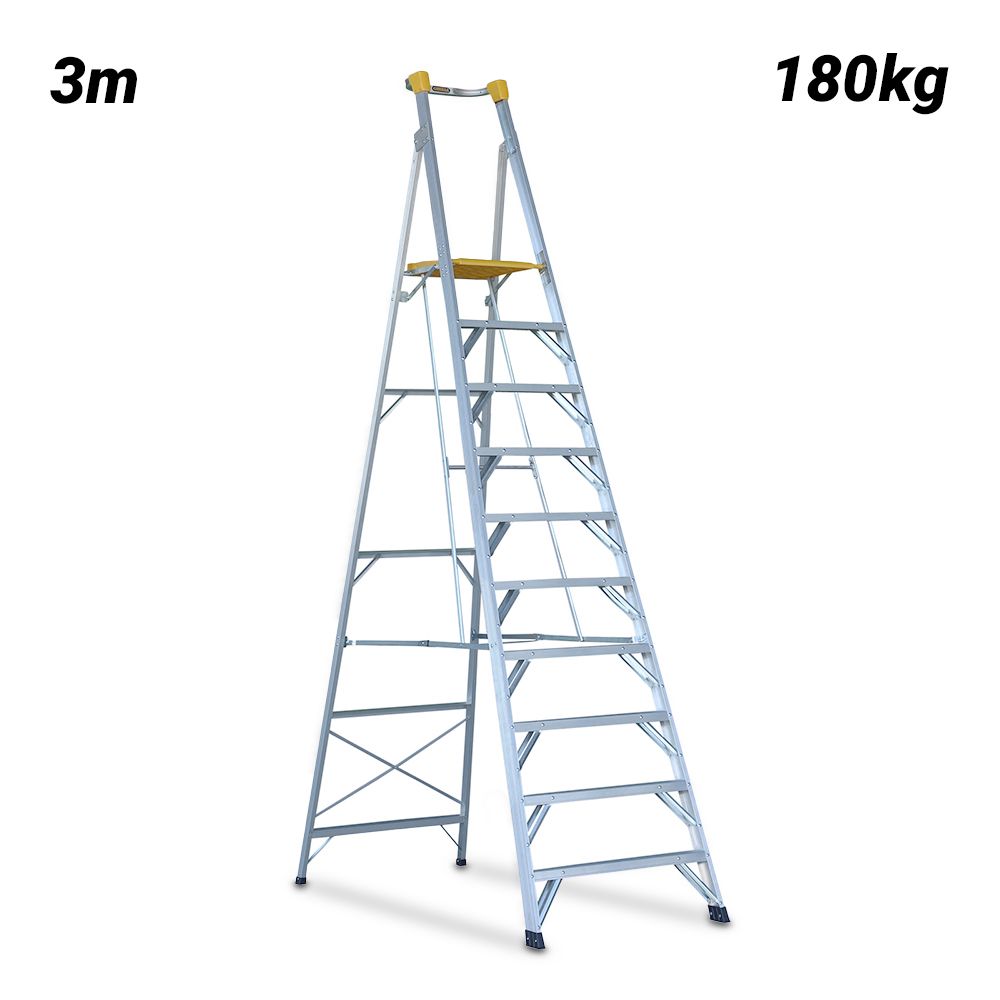 Gorilla PL010-HD 3.0m 180kg Heavy Duty Industrial Platform Aluminium Ladder