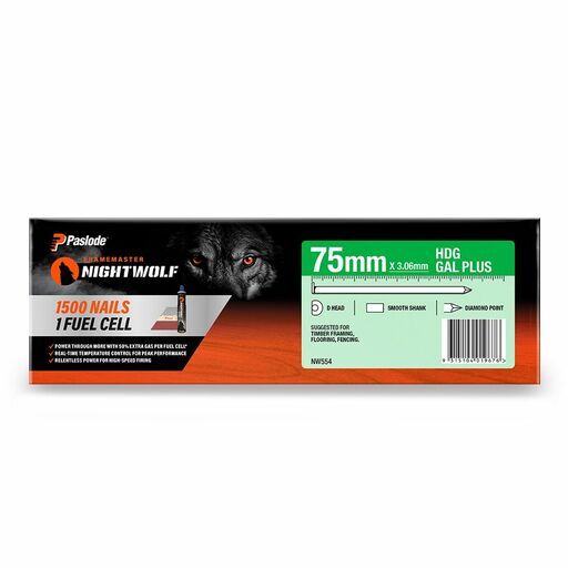 [Pre-Order] Paslode NW554 1500-Pack 75mm x 3.06mm HDG Gal Plus ...