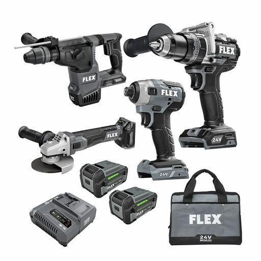 Flex FXMA405-2C 24V 5.0Ah Li-ion Cordless 4pce Combo Kit