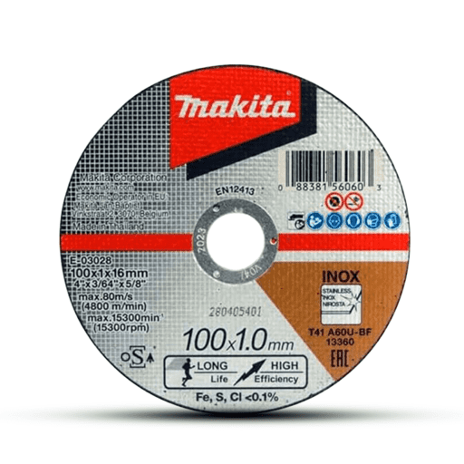 Makita E-03028-12 12pk 100mm x 1mm x 16mm Inxo Ultra Thin Elite Cut Off ...