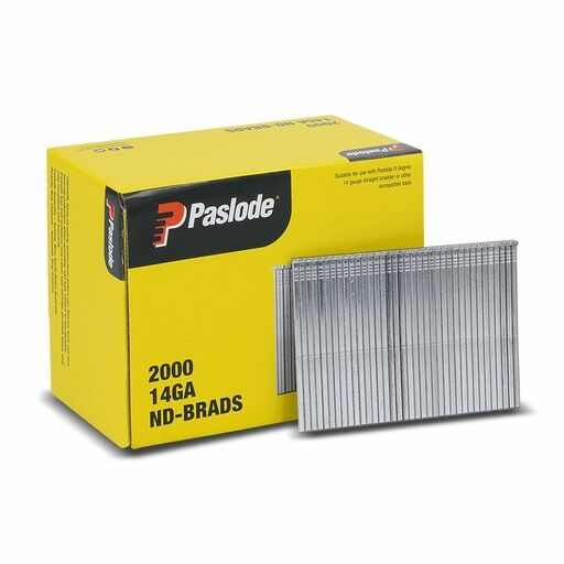 Paslode B20051 2000-Pack 62mm x 14GA Zinc Plated Brad Nails