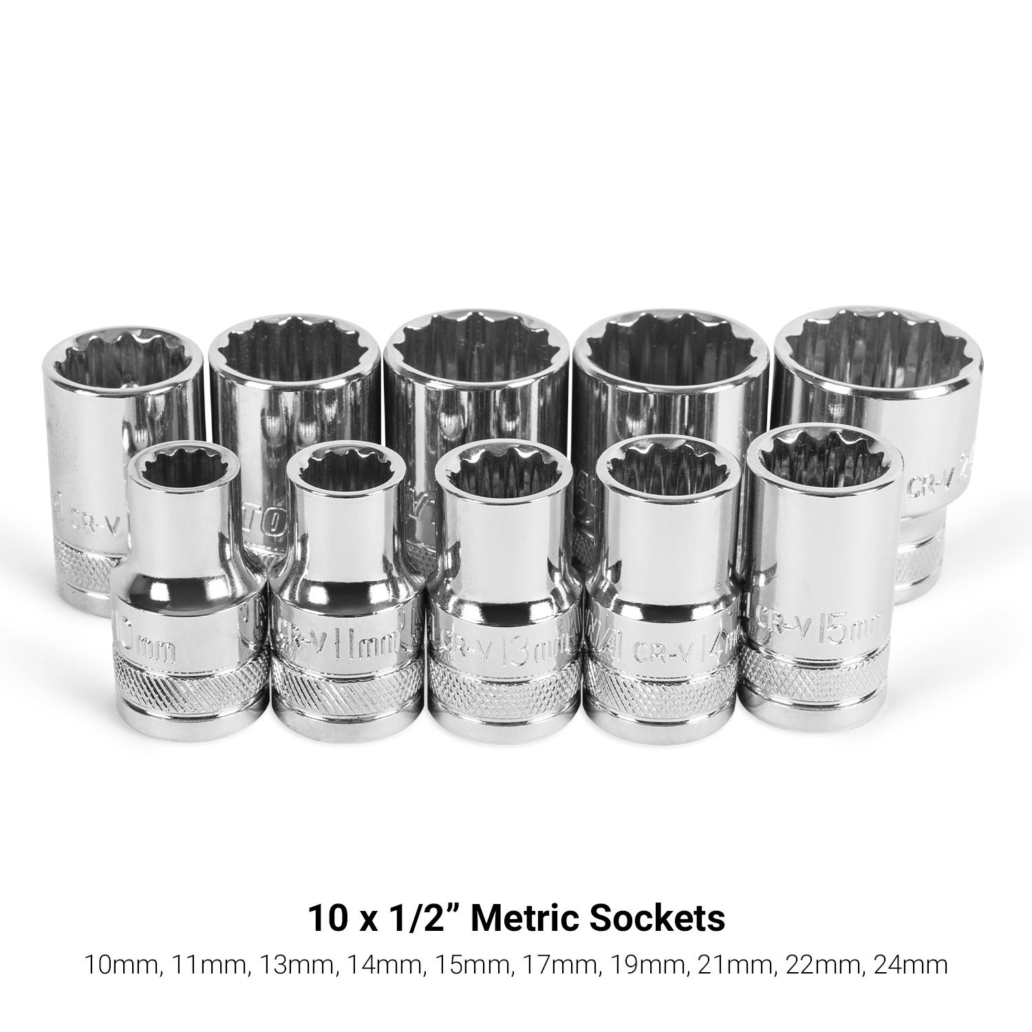 Daytona DSS1212 12pce 1/2" 10-24mm 12pt Metric Socket Set with 75mm ...