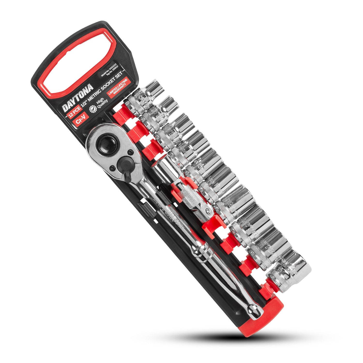 Daytona DSS1212 12pce 1/2" 10-24mm 12pt Metric Socket Set with 75mm ...