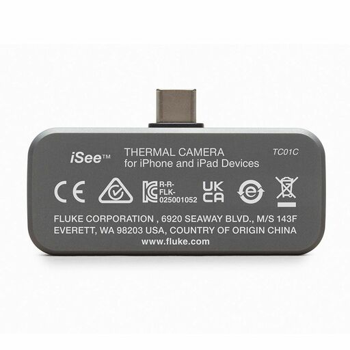 Fluke TC01C (6107233) iSee Thermal Camera 256 x 192 IR Resolution suits ...