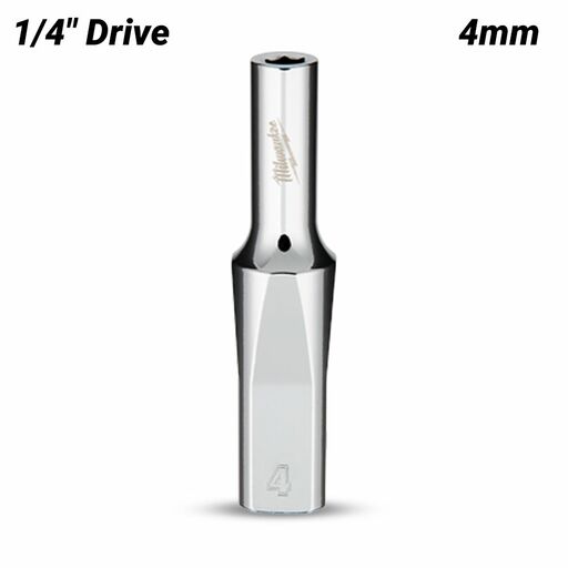 Milwaukee 45344010 1/4" Drive 4mm Metric Deep 6-Point Socket