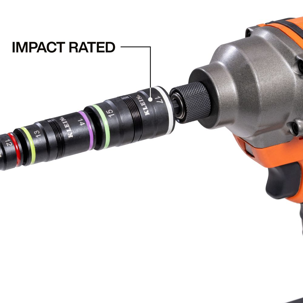 Klein A-32934M 7mm to 17mm 8-in-1 Impact Rated Flip Socket Metric Set