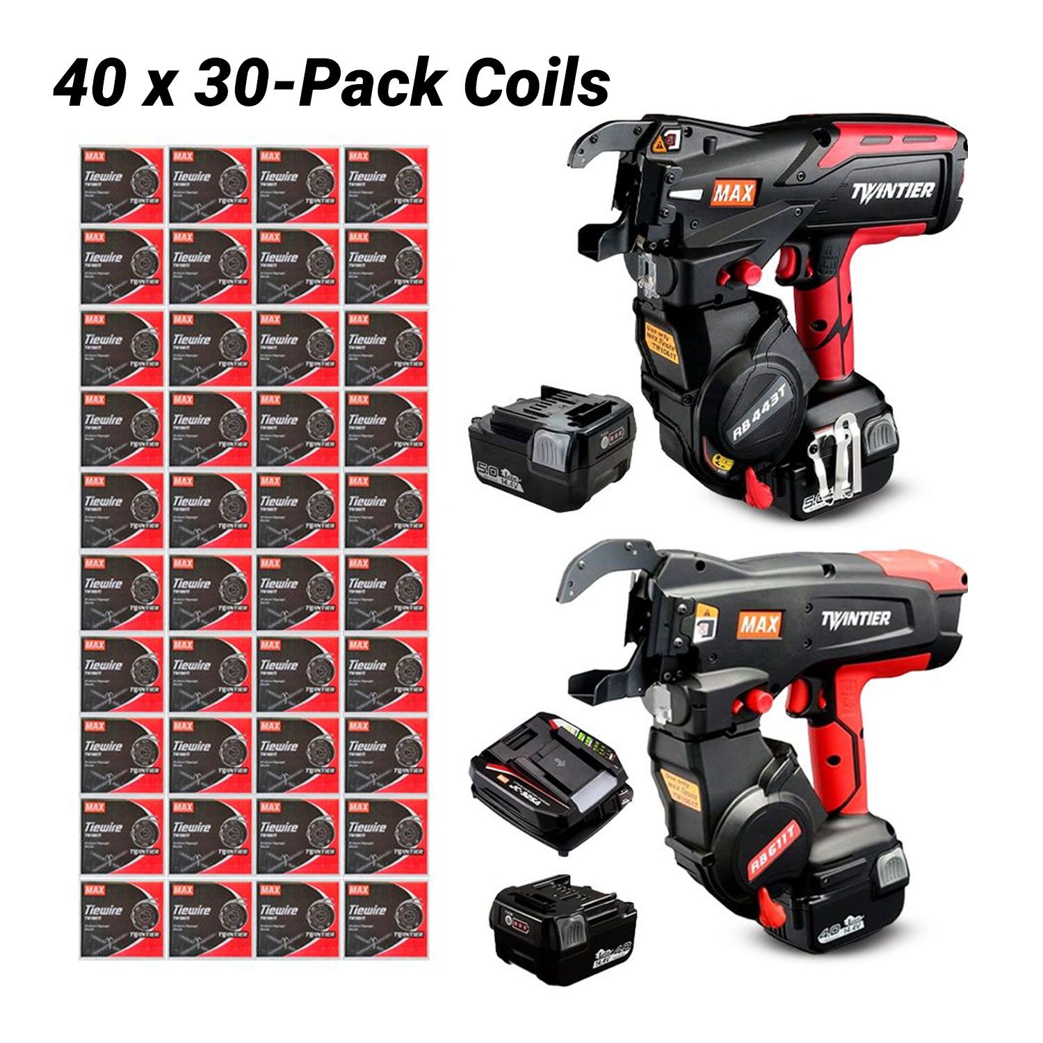 MAX MEGA-MAX-RB443-RB611 14.4V 4.0Ah/5.0Ah Li-ion Twin Tier Cordless ...