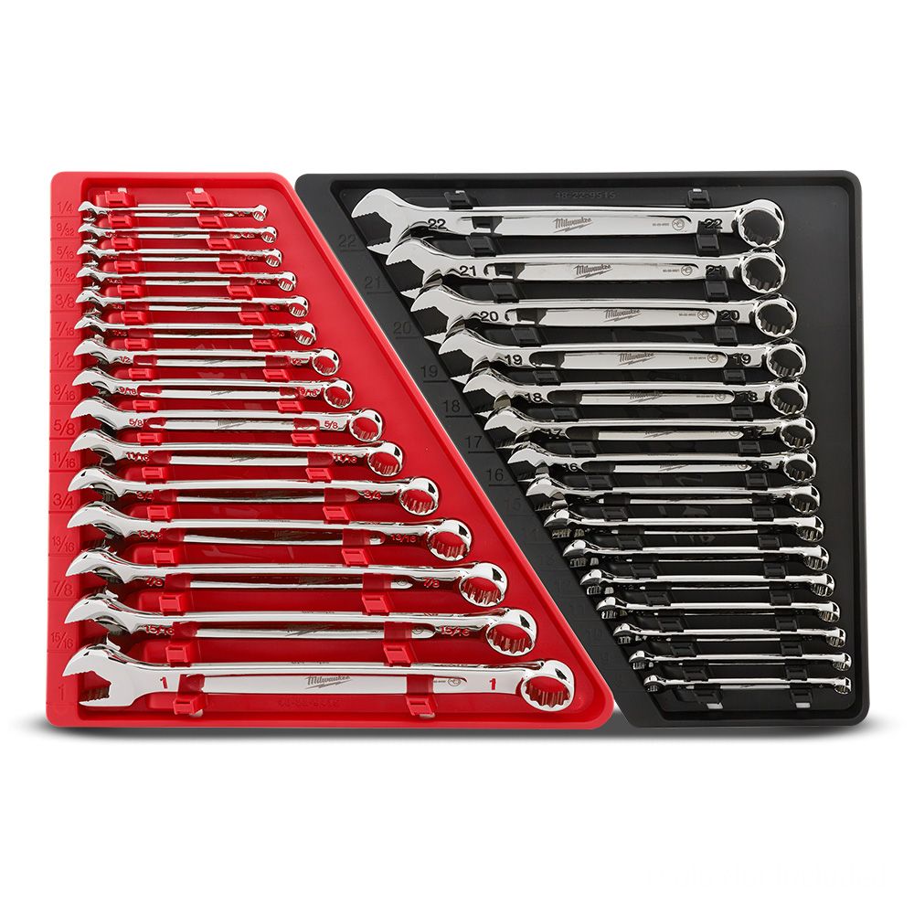 Milwaukee MWRE30 30pce Metric & SAE Combination Wrench Set