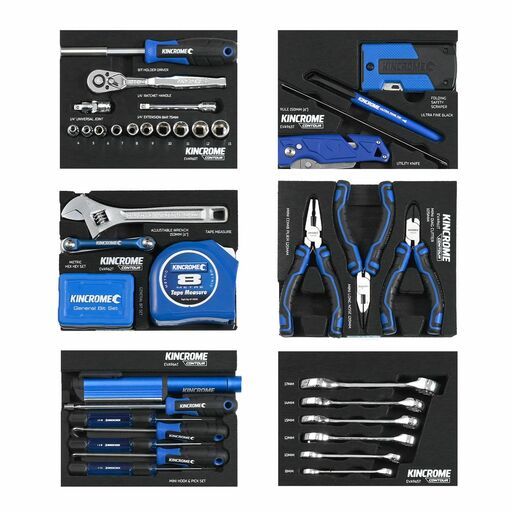 Kincrome K1940B 78pce CONTOUR Mini Workshop 6 Drawer 10" Black Tool Kit