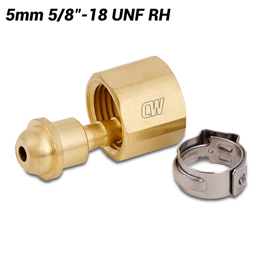 Cigweld CW689 5mm 5/8"-18 UNF RH BlueJet Hose Connection Kit with Clip