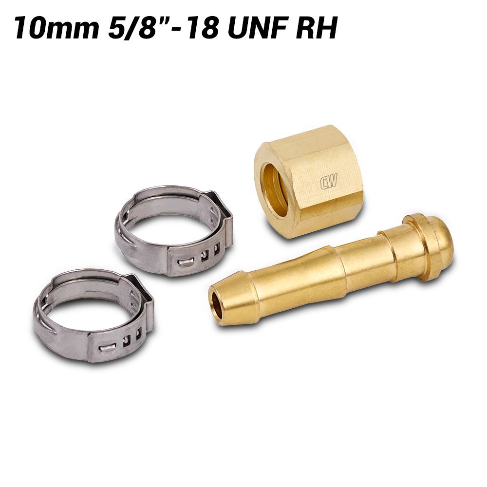 Cigweld CW691 10mm 5/8"-18 UNF RH BlueJet Hose Connection Kit with Clips