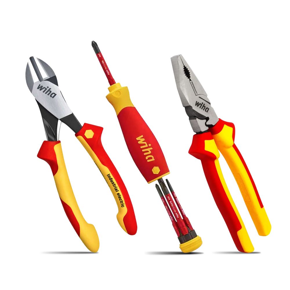 Wiha 41250 + 43582 + 45296 3-Pack 1000V Diagonal Cutter & Combination ...