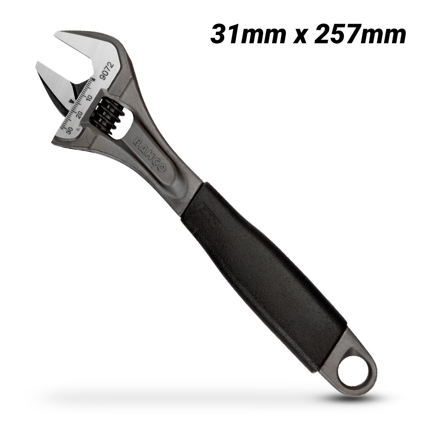 Bahco 9072 ERGO™ 31mm x 257mm Central Nut Adjustable Wrench with Rubber ...