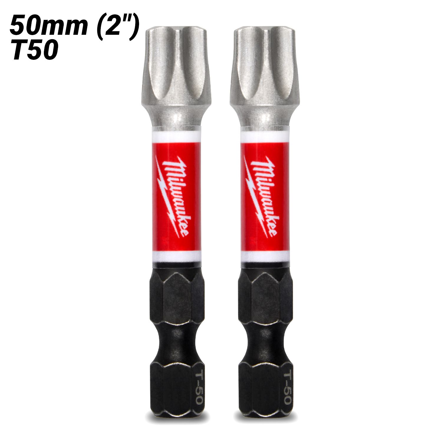 Milwaukee 48326002 2-Pack 50mm (2") SHOCKWAVE T50 Torx Power Bit